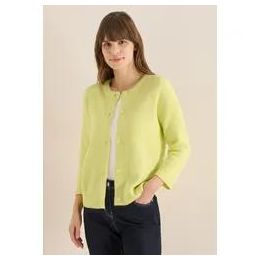 Cardigan Cecil, Damen, Gr. XXL (46), iced gelb melange, Web, 37% Baumwolle, 34% Polyacryl, 26% Polyester, 3% Elasthan, unifarben, comfort fit kurz, Rundhals, Rippb&uuml;ndchen, Strickjacken, mit 3/4 &Auml;rmeln