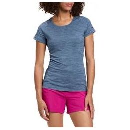 Laufshirt Energetics "DA.-T-SHIRT EVII SHORT SLEEVE W", Damen, Gr. XS, melange, navy, navy, Obermaterial: 92% Polyester, 8% Elasthan, Rundhals, Shirts Laufshirt, sportliche Passform, kurze &Auml;rmel, mit reflektierenden Druckelementen