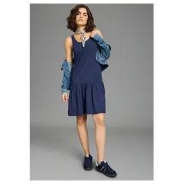 Sommerkleid Laura Scott, Damen, Gr. 36/38, N-Gr, navy, Single Jersey, Obermaterial: 50% Baumwolle, 50% Modal, unifarben, figurumspielend kniefrei, Rundhals, Kleider Sommerkleid, figurumspielende Passform, mit Rundhalsausschnitt und Tanktoptr&auml;gern
