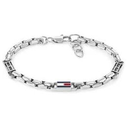 Armband Tommy Hilfiger "3D FLAG METAL", edelstahlfarben, rot, blau, wei&szlig;, Armb&auml;nder, Damen, 19cm, Edelstahl, Armband, Emaille