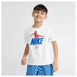 T-Shirt Nike SPORTSWEAR "NKB BICYCLE KICK", M&auml;dchen, Gr. 110, wei&szlig;, Obermaterial: 60% Baumwolle, 40% Polyester, Shirts T-Shirt, f&uuml;r Kinder, sportlicher Stil, f&uuml;r sportliche Aktivit&auml;ten
