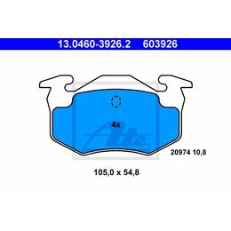 ATE Bremsensatz, Scheibenbremse ijf141h3h2 Hinterachse voll 238mm 8mm f&uuml;r RENAULT