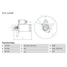 Bosch Starter 0986021260 f&uuml;r Mercedes