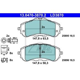 ATE Bremsen-Set VA + HA sizw2nbja6 Vorderachse voll 249mm 10mm f&uuml;r Citro&euml;n Peugeot