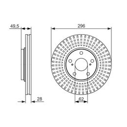 Bosch Bremsensatz, Scheibenbremse ijf140wrf8 Vorderachse bel&uuml;ftet 296mm 28mm f&uuml;r LEXUS TOYOTA KIA
