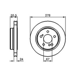 Bosch ijf1412f60 Hinterachse bel&uuml;ftet 278mm 24mm f&uuml;r Mercedes