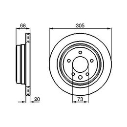 Bosch Bremsensatz, Scheibenbremse ijf1413he4 Hinterachse innenbel&uuml;ftet 305mm 20mm f&uuml;r JAGUAR