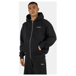 Kapuzensweatjacke Pegador "Logo Oversized Sweat Jacket", Herren, Gr. S, washed schwarz, Sweatware, Obermaterial: 80% Baumwolle, 20% Polyester, unifarben, oversize normal, ohne Ausschnitt, Rippb&uuml;ndchen, Sweatjacken, Baumwollmischung, oversize