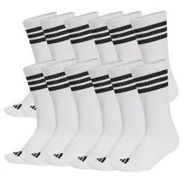 Kurzsocken Adidas ORIGINALS "Socken 3-Stripes Essentials Cushioned Crew 12P 12er Pack", Herren, Gr. 37-39, wei&szlig;, Obermaterial: 59% Baumwolle CO. 37% Polyester PES. 3% Elasthan EL. 1% Polyamid PA., Socken