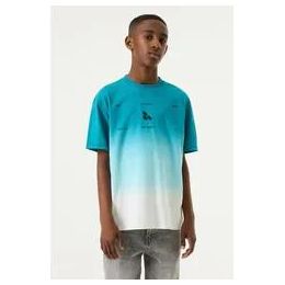 Print-Shirt Garcia, M&auml;dchen, Gr. 152/158, teal blau, Jersey, Obermaterial: 100% Baumwolle, bedruckt, normal h&uuml;ftbedeckend, Rundhals, Shirts, im Batik-Look und Druck, for Boys
