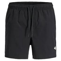Jack & Jones Badeshorts JACK & JONES "Badeshorts JPSTMAUI TROPIC SOLID SWIM SHORTS REG SN 1er Pack", Herren, Gr. XL, N-Gr, schwarz, Obermaterial: 100% Polyester PES., Badehosen Badeshorts