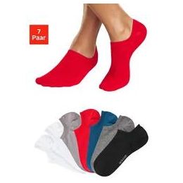 H.I.S. Sneakersocken H.I.S, Herren, Gr. 39-42, 1x rot, 1x stone, 2x wei&szlig;, 1x schwarz, 1x blau, 1x grau meliert, Baumwollmischung, unifarben, elastisch, Socken Sneakersocken, invisible und gerippt