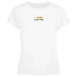 T-Shirt Merchcode "Merchcode Ladies Love Teddy Tee", Damen, Gr. XL, wei&szlig;, 100% Baumwolle, bedruckt, normal, Rundhals, Shirts T-Shirt