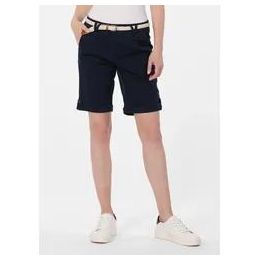 Bermudas Ragwear "YOTO", Damen, Gr. 30, N-Gr, navy, Web, Obermaterial: 98% Baumwolle, 2% Elasthan, unifarben, kniefrei, Hosen Bermudas, Elastischer Twill, leicht gepeached und mit G&uuml;rtel