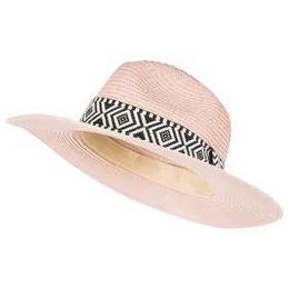 Sonnenhut styleBREAKER "Panama Strohhut Hutband Azteken Muster", Damen, rosa (altrose), Obermaterial: 100% Papierstroh PAS., Modisch, H&uuml;te