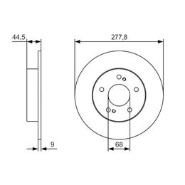 Bosch Bremsensatz, Scheibenbremse ijf1411x26 Hinterachse voll 277mm 9mm f&uuml;r NISSAN MAZDA