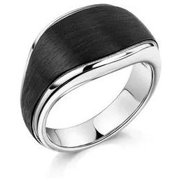 Fingerring ZEEme "Edelstahl/PVD schwarz" Gr. 64, schwarz, Fingerringe, Herren, 064 (20,4), Edelstahl, Fingerring