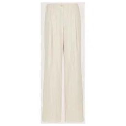 Madeleine Mode Bundfaltenhose MADELEINE "Bundfaltenhose Stoffhose mit Nadelstreifen", Damen, Gr. 21, N + K Gr, perlwei&szlig;, beige, melange, Obermaterial: 73% Polyester PES. 24% Viskose CV. 3% Elasthan EL., Modern, weit, Hosen, Weite Nadelstreifenhose mit Bundfalte