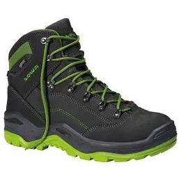 Sicherheitsstiefel Lowa "RENEGADE Work GTX Mid" Gr. 43, schwarz (schwarz, gr&uuml;n), 43, Obermaterial: 100% Rindnubukleder CNU., Schuhe