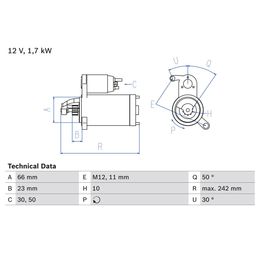 Bosch Starter 0986025240 f&uuml;r VW Audi