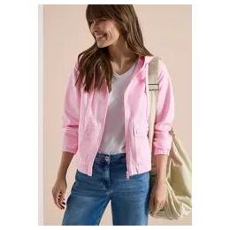 Kurzjacke Cecil, Damen, Gr. XL (44), light blush rose, Stoff, 55% Baumwolle, 45% Lyocell, unifarben, comfort fit normal, ohne Ausschnitt, B&uuml;ndchen, Jacken Kurzjacke, mit Kapuze mit Tunnelzugband