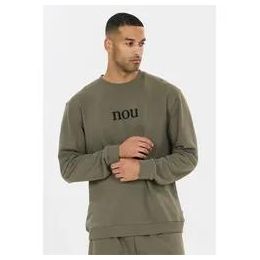 Sweatshirt NOU "Wiseman", Herren, Gr. 3XL, olivgr&uuml;n, 60% Baumwolle, 40% Polyester, unifarben, normal, Rundhals, Sweatshirts Sweatshirt, im Basic-Design