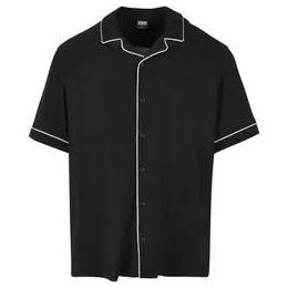 Karohemd Urban Classics "Urban Classics Herren Bowling Shirt", Herren, Gr. M, US-Gr&ouml;&szlig;en, schwarz, 100% Viskose, unifarben, normal, Hemden Karohemd