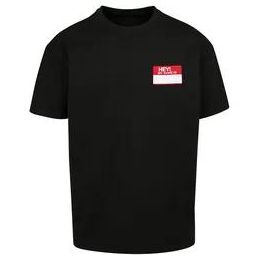 MT Upscale T-Shirt "Upscale by Mister Tee Unisex Hey My Name Is Oversize Tee", Damen, Gr. L, schwarz, 100% Baumwolle, UPSCALE BY MISTER TEE, unifarben, oversize, Rundhals, Shirts T-Shirt