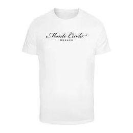 Mister Tee T-Shirt MISTERTEE "MisterTee Herren Monaco Monte Carlo Tee", Damen, Gr. XXL, wei&szlig;, 100% Baumwolle, bedruckt, normal, Rundhals, Shirts T-Shirt