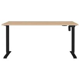 Schreibtisch Germania "Boras", lindberg, eiche, nachbildung, schwarz, schwarz, lindberg, eiche, nachbildung, B:160cm H:120cm T:80cm, Tische, Schreibtisch