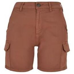 Cargohose Urban Classics "Urban Classics Damen Ladies High Waist Cargo Shorts", Damen, Gr. 33, Normalgr&ouml;&szlig;en, terracotta, 98% Baumwolle, 2% Elasthan, unifarben, normal, Hosen Cargohose