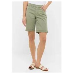 Bermudas Angels "BERMUDA TURN UP", Damen, Gr. 42, N-Gr, eucalyptus, Web, Obermaterial: 97% Baumwolle, 3% Elasthan, unifarben, straight fit ca. Mitte Oberschenkel, Hosen Bermudas, mit Umschlagsaum, Stretch, Straight-Fit
