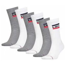 Levi's Kurzsocken LEVI'S "Socken 6er Pack", Herren, Gr. 43-46, wei&szlig; (wei&szlig;, grau), Obermaterial: 75% Baumwolle CO. 22% Polyamid PA. 3% Elasthan EL., Socken