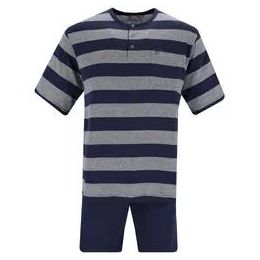 Schlafanzug Hajo "Pyjama", Herren, Gr. L, blau, Obermaterial: 60% Baumwolle CO. 40% Polyester PES., Homewear-Sets Schlafanzug