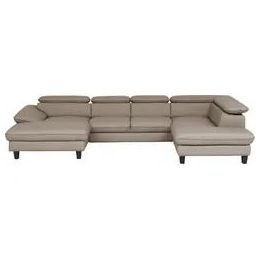 Wohnlandschaft Home Affaire "Pilot U-Form", sand, B:331cm T:108cm, Sofas, Wohnlandschaft, mit Kopfteilverstellung, wahlweise mit Bettfunktion & Bettkasten