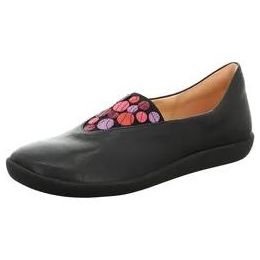 Think! Ballerina THINK "Think Ballerinas Leder", Damen, Gr. 41, schwarz kombi, Leder, Schuhe Ballerina