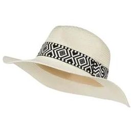 Sonnenhut styleBREAKER "Panama Strohhut Hutband Azteken Muster", Damen, wei&szlig; (creme), Obermaterial: 100% Papierstroh PAS., Modisch, H&uuml;te