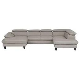 Wohnlandschaft Home Affaire "Pilot U-Form", mud, B:331cm T:108cm, Sofas, Wohnlandschaft, mit Kopfteilverstellung, wahlweise mit Bettfunktion & Bettkasten