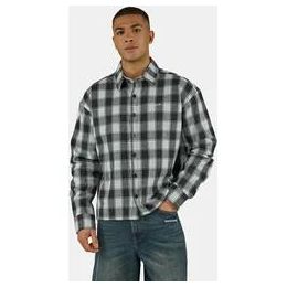 Langarmhemd Pegador "Bevill Flannel Shirt", Herren, Gr. M, N-Gr, washed checked schwarz warm wei&szlig;, Web, Obermaterial: 100% Baumwolle, kariert, regular fit normal, ohne Ausschnitt, 1-Knopf-Manschette, Hemden, Baumwolle, regular fit