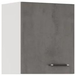 H&auml;ngeschrank IMPULS K&Uuml;CHEN "Prag", in drei Breiten, H&ouml;he: 57,9 cm", grau (beton, optik schiefer dunkelgrau), B:50cm H:57,9cm T:34,2cm, Dekorfolie, Holzwerkstoff, Schr&auml;nke, H&auml;ngeschrank, vormontiert, mit Dreht&uuml;r und einem verstellbaren Fachboden