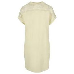 Shirtkleid Urban Classics "Urban Classics Damen Ladies Lace Tee Dress", Damen, Gr. XS, US-Gr&ouml;&szlig;en, softgelb, 95% Baumwolle, 5% Elasthan, unifarben, loose fit, Rundhals, Kleider Shirtkleid
