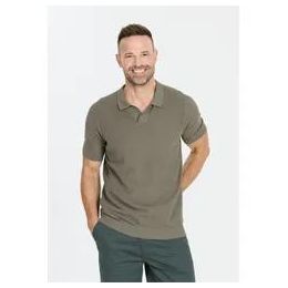 Langarm-Poloshirt NOU "Beusch", Damen, Gr. L, gr&uuml;n, olivgr&uuml;n, 100% Baumwolle, unifarben, normal, V-Ausschnitt, Shirts, atmungsaktiv