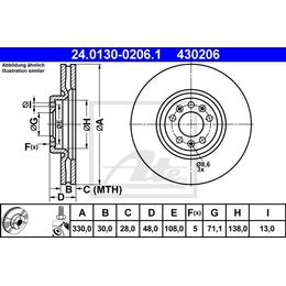 ATE Bremsensatz-Hinterachse sg00000cuw Vorderachse voll 290mm 12mm f&uuml;r Citro&euml;n Peugeot