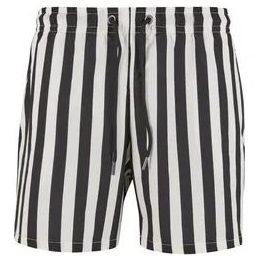 Badeshorts Urban Classics "Urban Classics Striped Seersucker Swim Shorts", Herren, Gr. 3XL, US-Gr&ouml;&szlig;en, schwarz, sanftes wei&szlig;, 100% Polyester, Badehosen Badeshorts