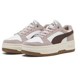 Sneaker Puma "Rebound Femme Low Sneakers Damen", Damen, Gr. 38,5, rose latte chocolate braun wei&szlig; beige, Obermaterial: Synthetik, Kuhleder, Textil. Futter: Textil. Innensohle: Textil, Keine Angabe. Laufsohle: Gummi, Schuhe Sneaker