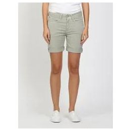 Shorts Gang "94NICA SHORTS", Damen, Gr. 28, N-Gr, beige (gr&uuml;n tea), Denim/Jeans, Obermaterial: 97% Baumwolle, 3% Elasthan, unifarben, kniefrei, Hosen Shorts, mit Knopfleiste, Boyfriend Fit
