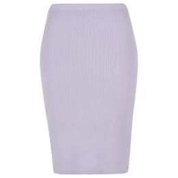 Sommerrock Urban Classics "Urban Classics Damen Ladies Rib Knit Midi Skirt", Damen, Gr. L, lila, 35% Polyacryl, 35% Viskose, 30% Polyamid, unifarben, slim fit, R&ouml;cke