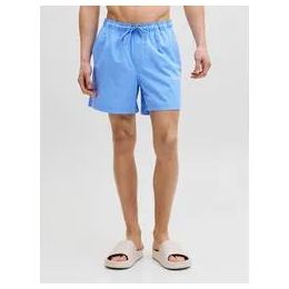 Jack & Jones Badeshorts JACK & JONES "JPSTMAUI NORREBRO SWIM SHORTS", Herren, Gr. XXL, N-Gr, marina, Web, Polyester, unifarben, Badehosen Badeshorts