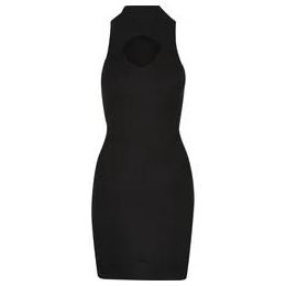 Shirtkleid Urban Classics "Urban Classics Damen Ladies Cut Out Sleevless Dress", Damen, Gr. 4XL, US-Gr&ouml;&szlig;en, schwarz, 35% Polyacryl, 35% Viskose, 30% Polyamid, unifarben, slim fit, Rundhals, Kleider Shirtkleid
