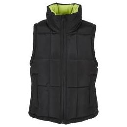 Steppweste Urban Classics "Urban Classics Damen Ladies Reversible Cropped Puffer Vest", Damen, Gr. XS, schwarz, frozengelb, 100% Polyester, Westen Steppweste